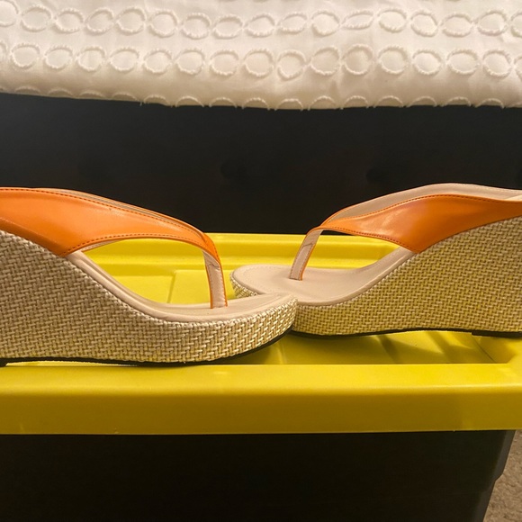 SHEIN | Shoes | Beautiful Bright Orange Wedge Sandals | Poshmark